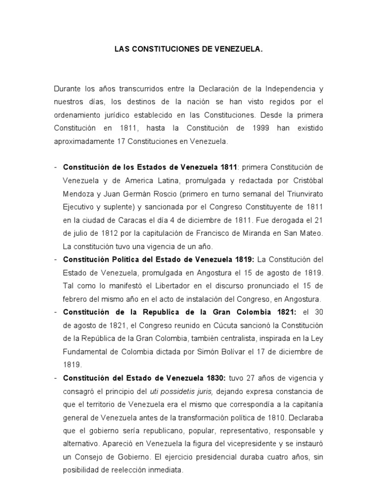 Las Constituciones de Venezuela | PDF | Venezuela | Ley Pública