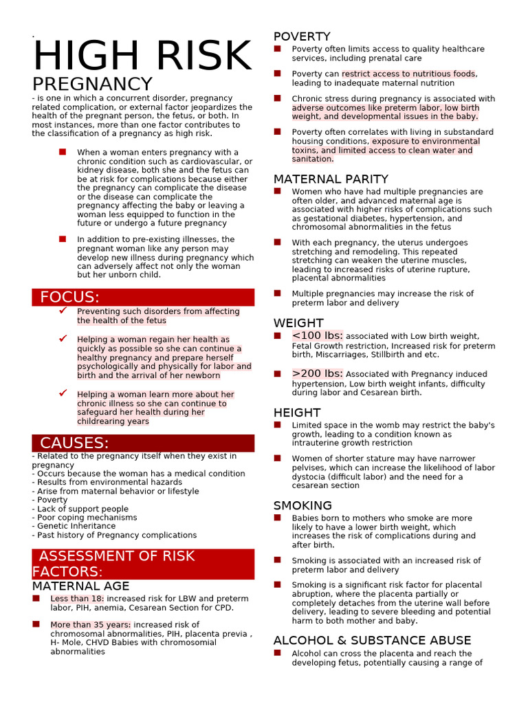 Assessing A High Risk Pregnancy | PDF | Pregnancy | Fetus