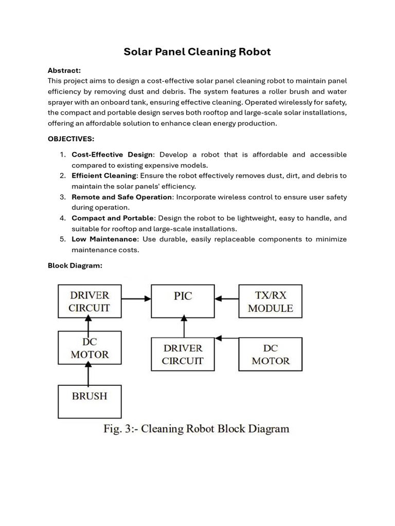 Solar Panel Cleaning Robot | PDF | Solar Panel | Pump
