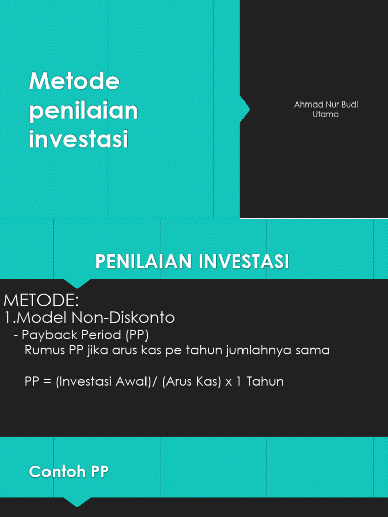 Rumus Payback Period dalam Investasi | PDF