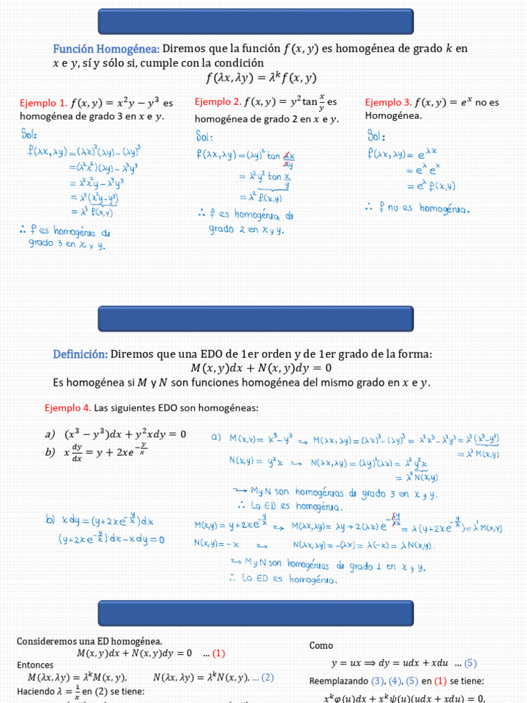 S3 - Homogéneas - Exactas | PDF | Función (Matemáticas) | Ecuaciones