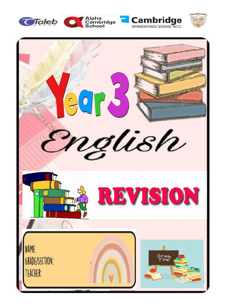 Yr3 Term 2 - English Revision Booklet | PDF | Sentence (Linguistics ...