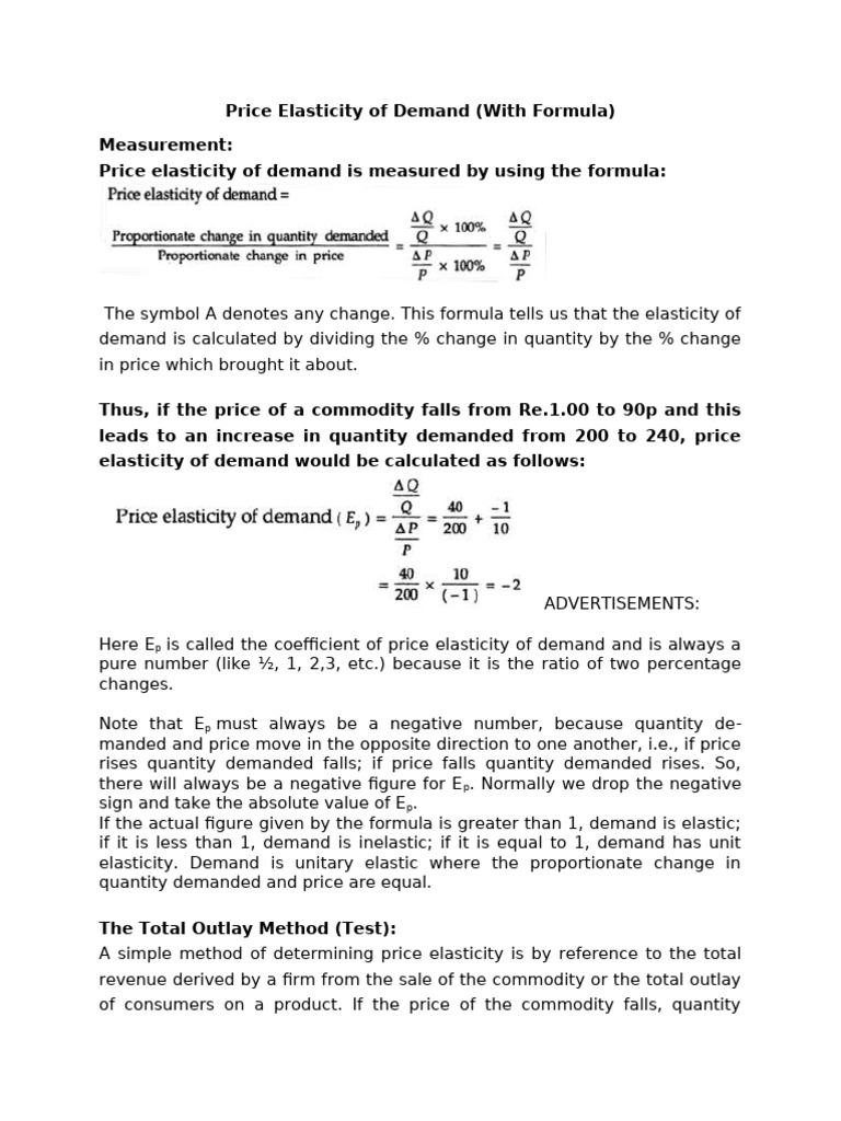 Price Elasticity of Demand Explained | PDF | Demand | Price Elasticity ...