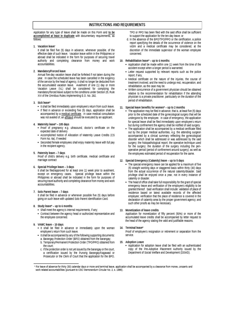 Cs Form No 6 Revised 2020 Application For Leave Fillable Pdf Verification And Validation