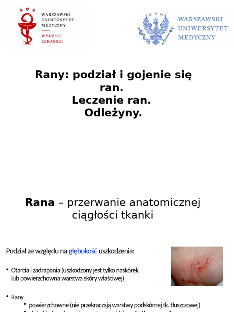 4 - 09 - Rany Podział I Gojenie Się Ran | PDF