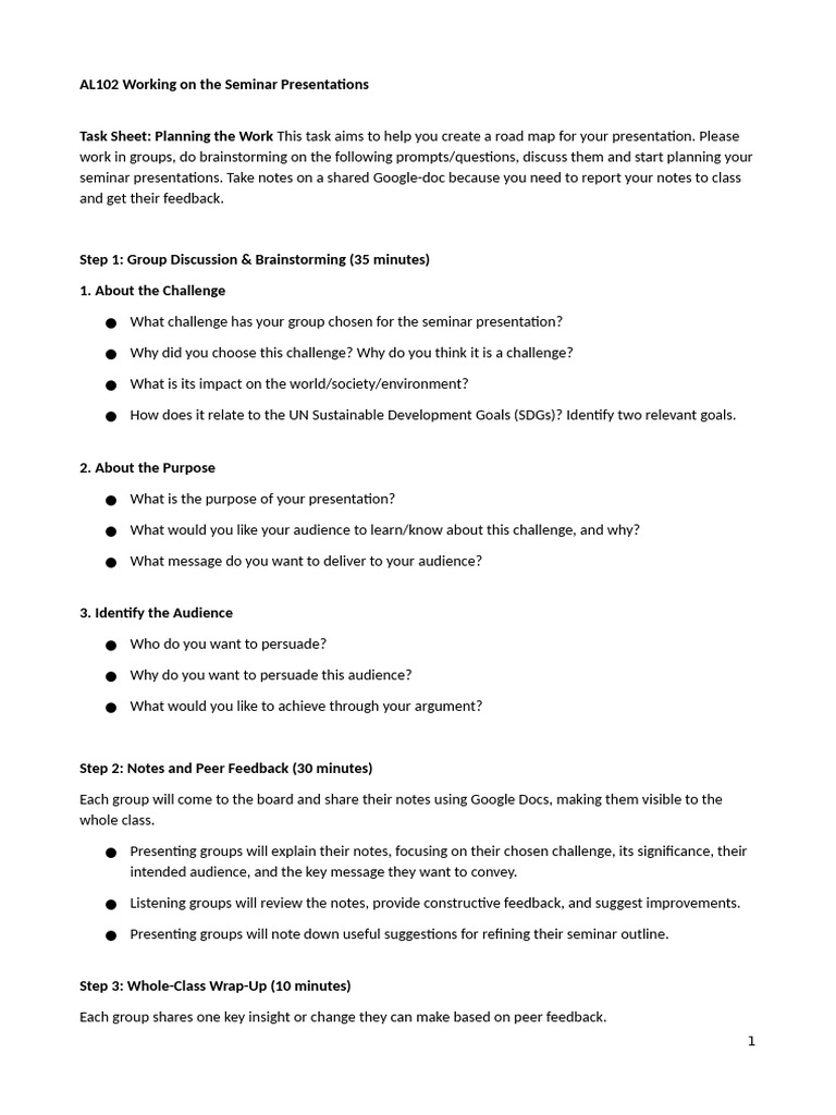 Section C1 Main Task Sheet Feb 26 2025 | PDF