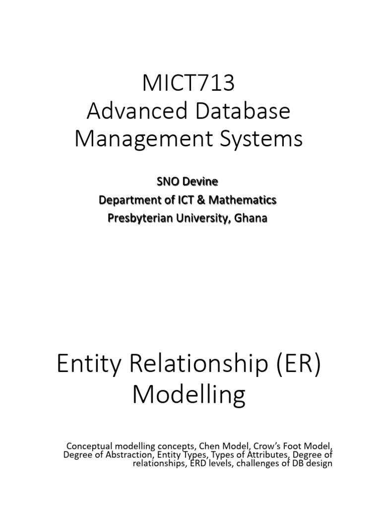 Advanced ER Modeling in Databases | PDF | Conceptual Model | Data Model