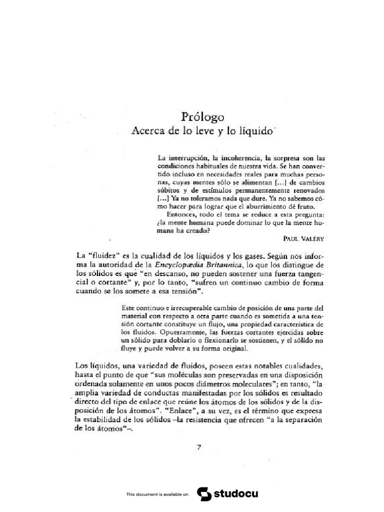 Bauman Z, Modernidad Liquida - Acerca de Lo Leve y Lo Liquido | PDF