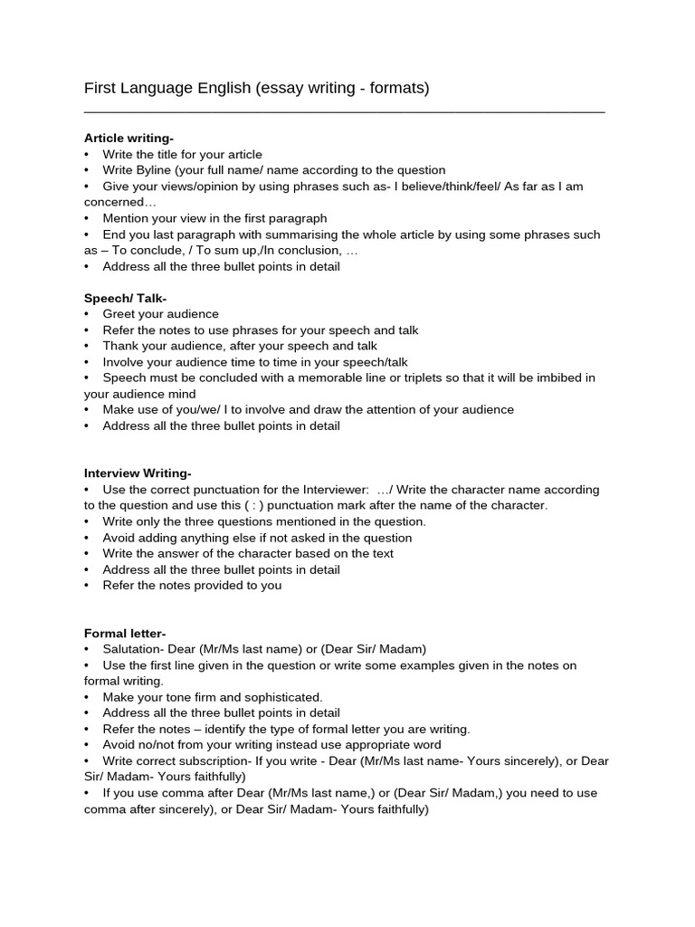 English Writing Formats Explained | PDF | Madam | Grammar