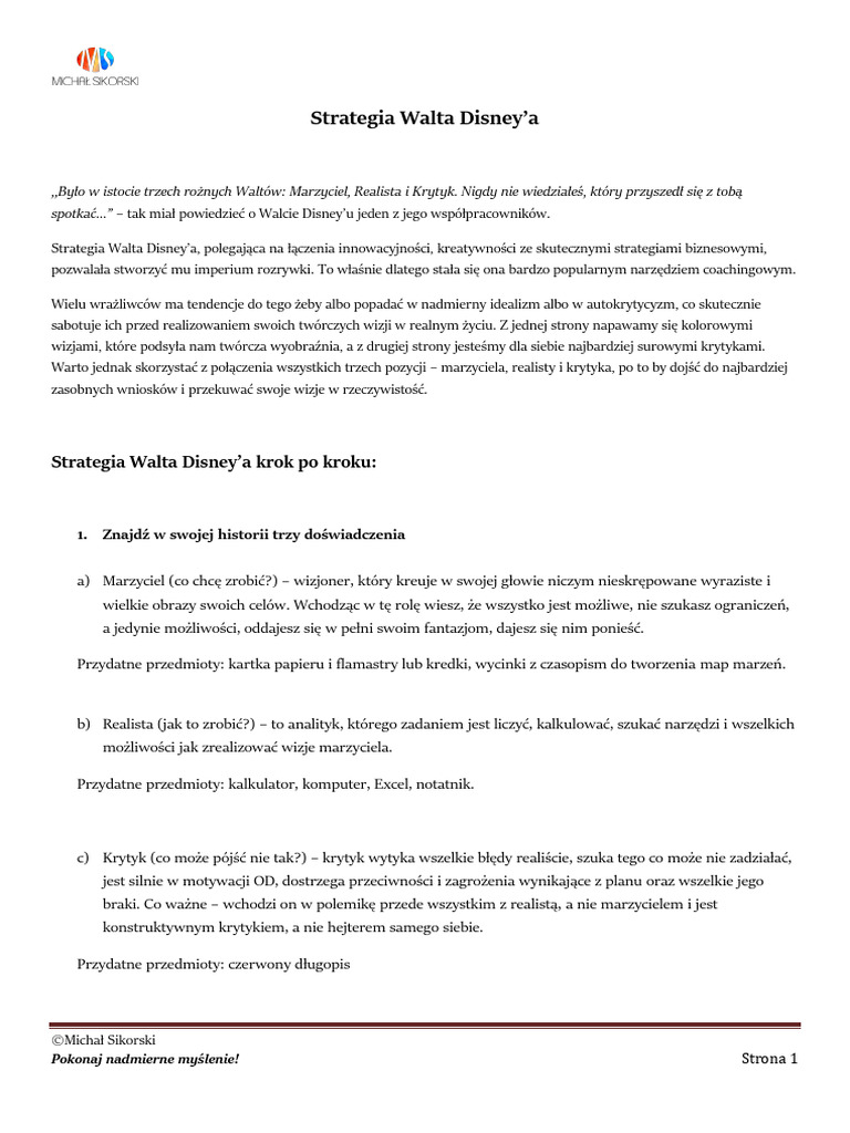 Strategia Walta Disneya | PDF