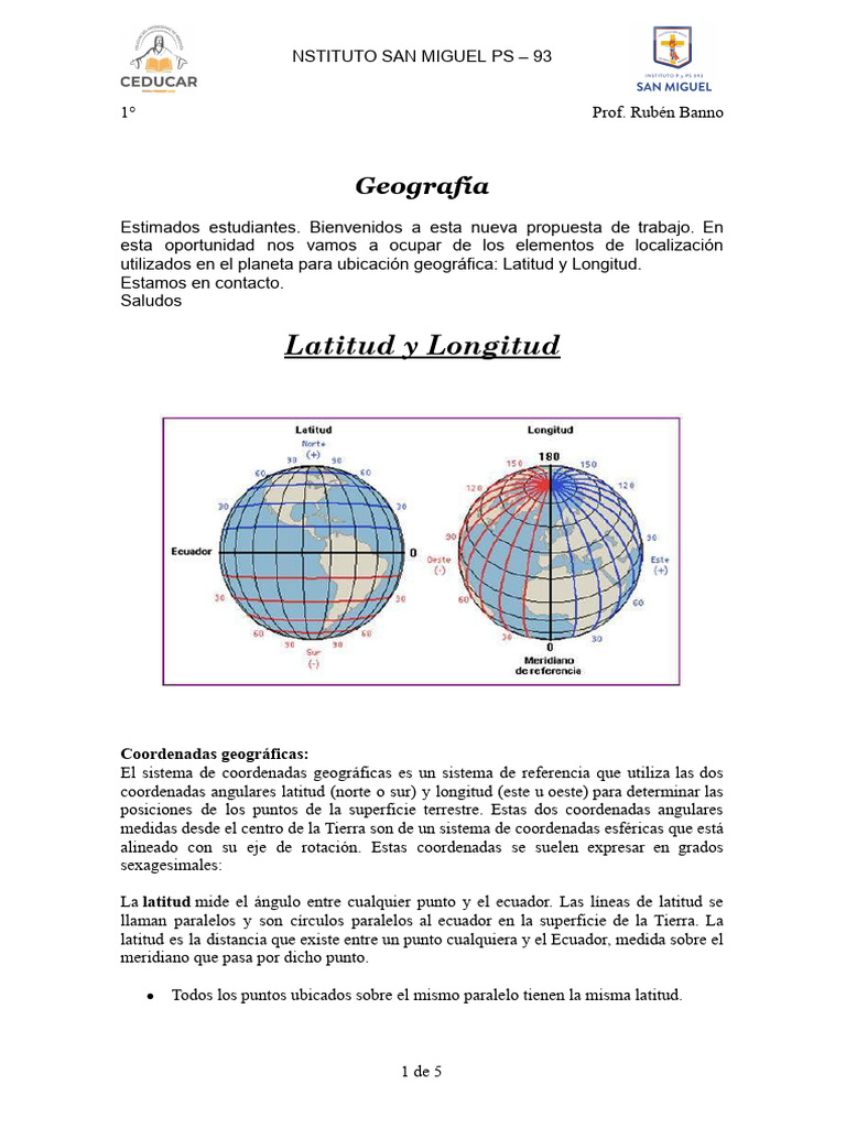 Latitud y Longitud | PDF | Latitud | Longitud