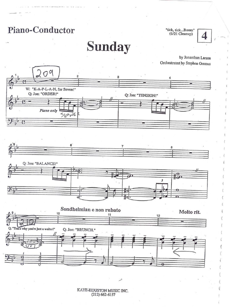 Sunday - Tick, Tick, Boom | PDF