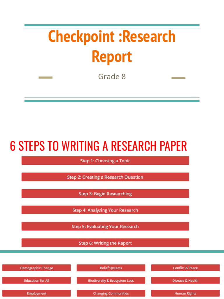 2024-25 Grade 8 Checkpoint - Individual Report | PDF