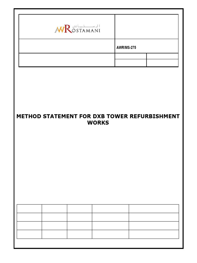 MS AWR Refurbishment Works at DXB Tower SZR | PDF | Personal Protective ...