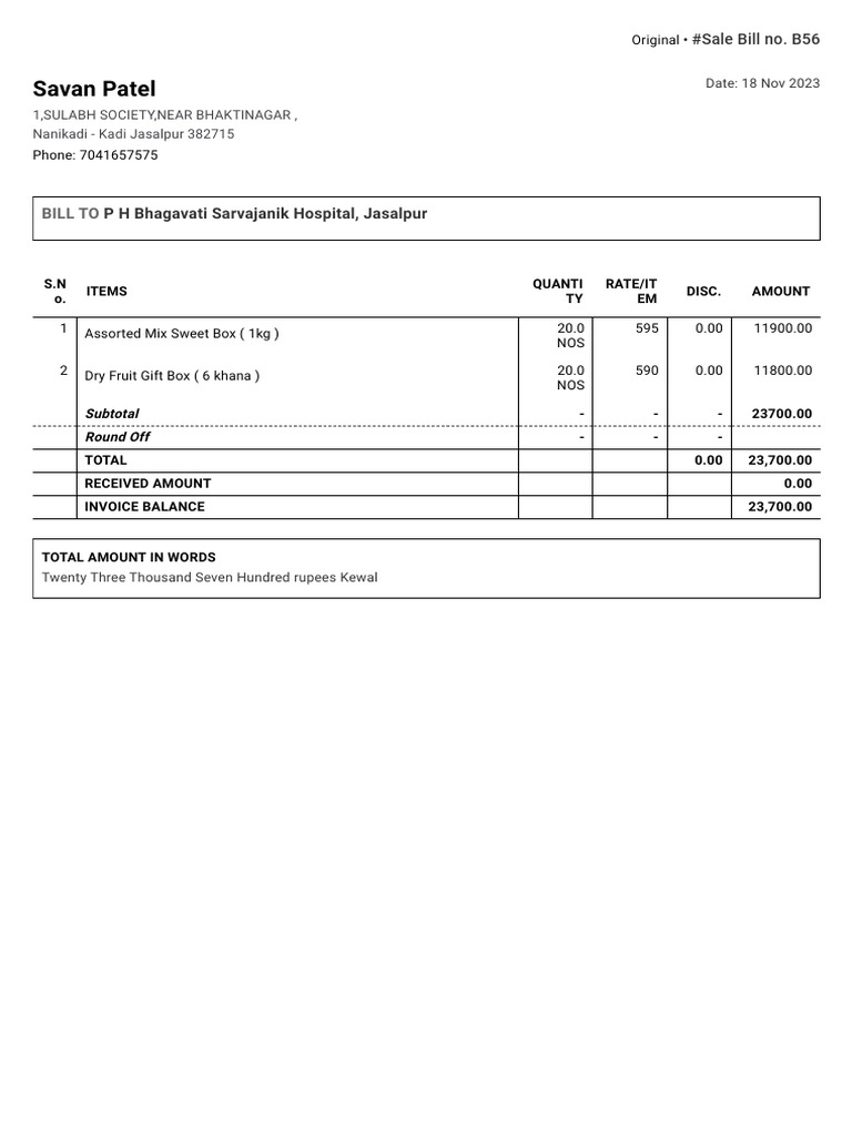 P H Bhagavati Sarvajanik Hospital - Jasalpur - 2023!11!18 - B56 | PDF