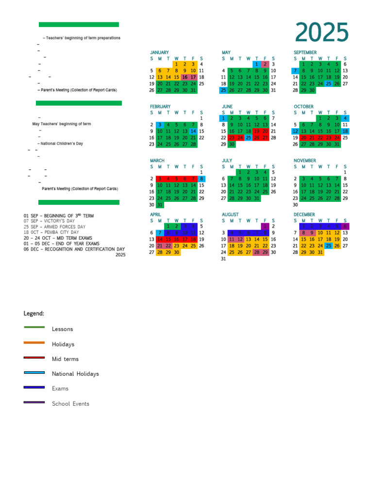 Isp School Calendar 2025 | PDF