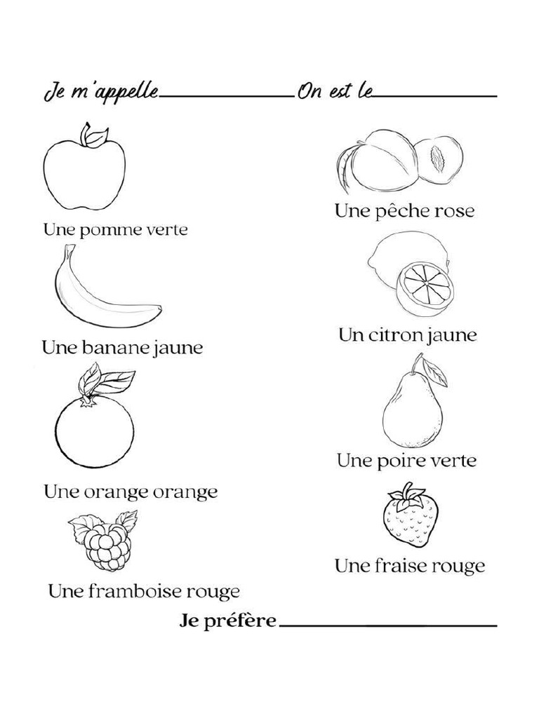 Quelle Eet La Couleurs Du Fruit | PDF