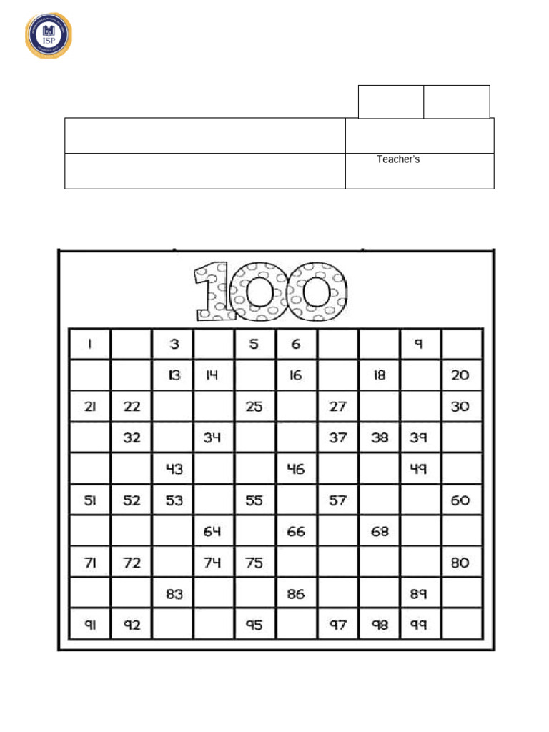 Grade 1 Maths End of First Term | PDF