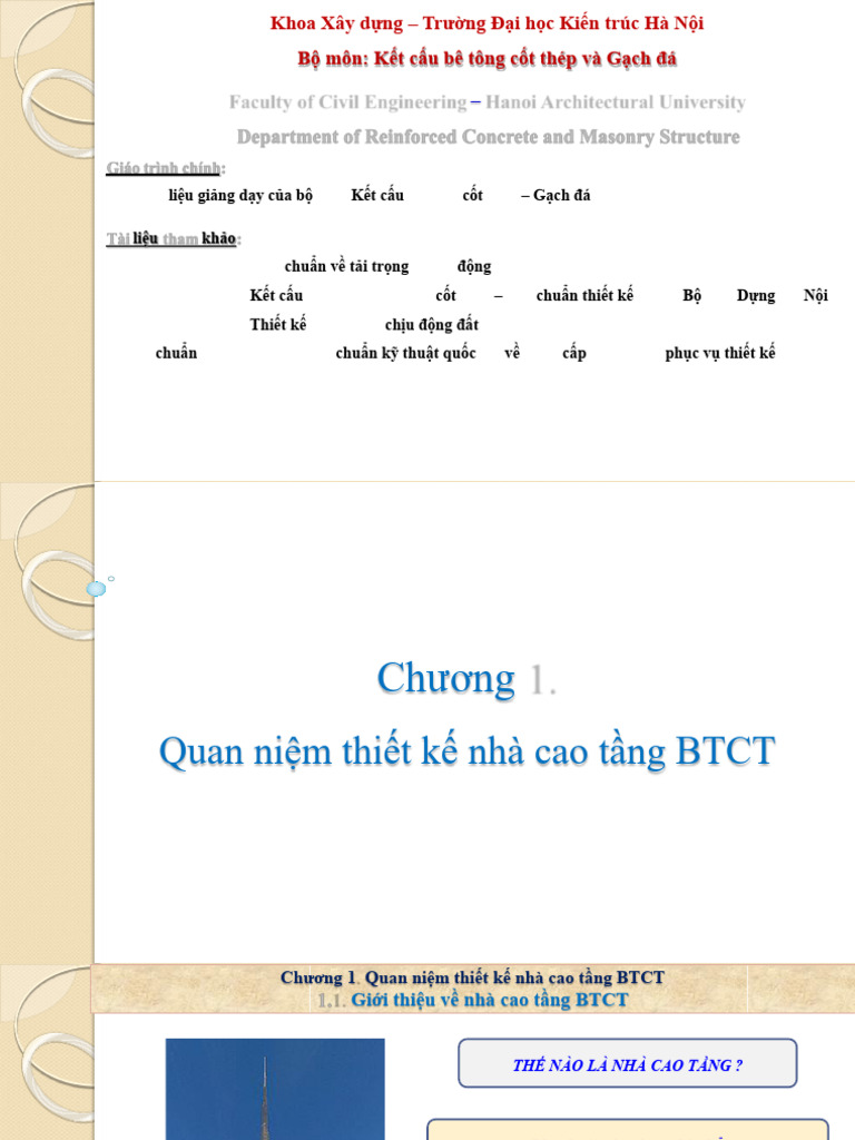 Chapter 1 - Quan Niem Thiet Ke Nha Cao Tang BTCT | PDF