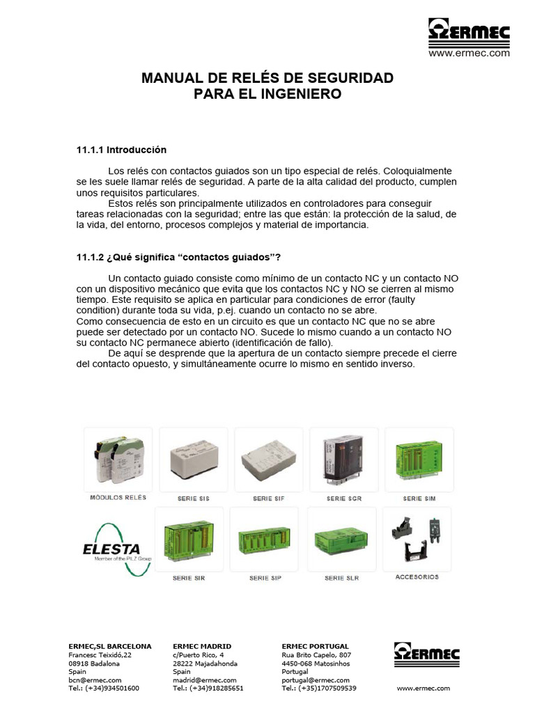 Elesta Relays - Manual de Reles de Seguridad para El Ingeniero | PDF ...