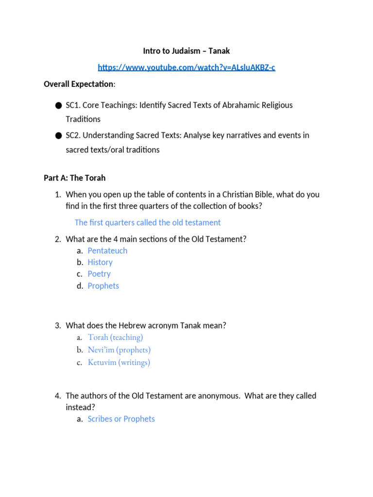 1A. Student Video Intro to Jewish Holy Books | PDF | Hebrew Bible | Nevi'im