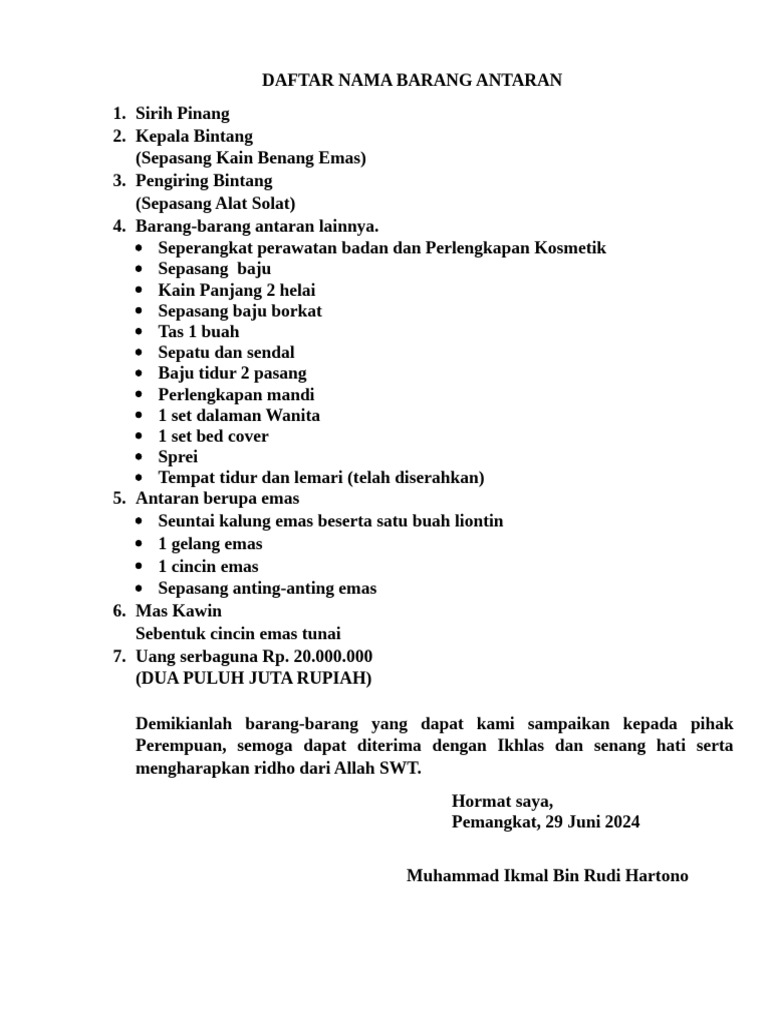 Catatan Barang | PDF