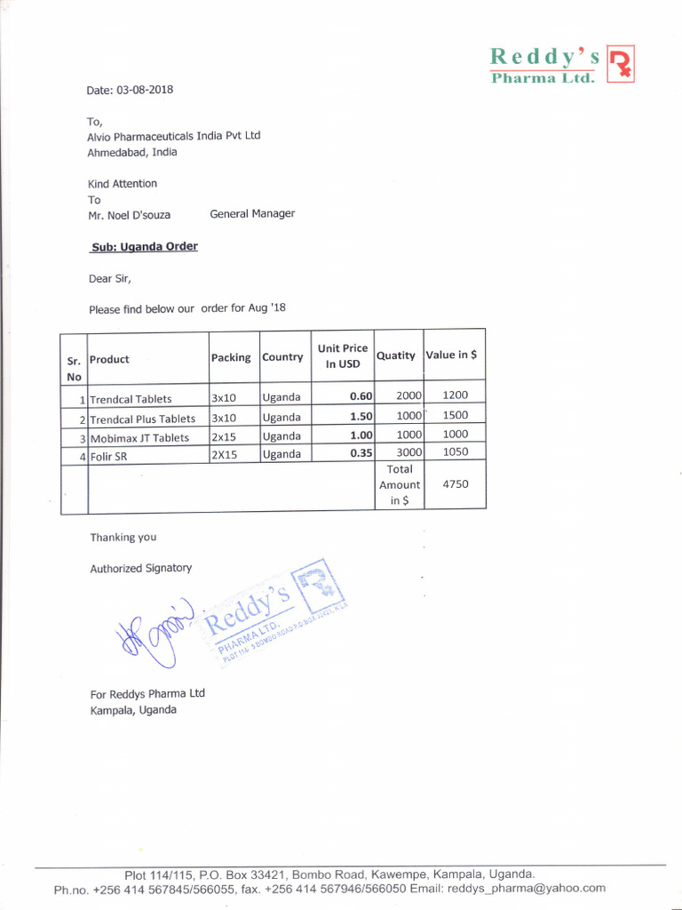 Alvio Order 03.08.20180001 | PDF