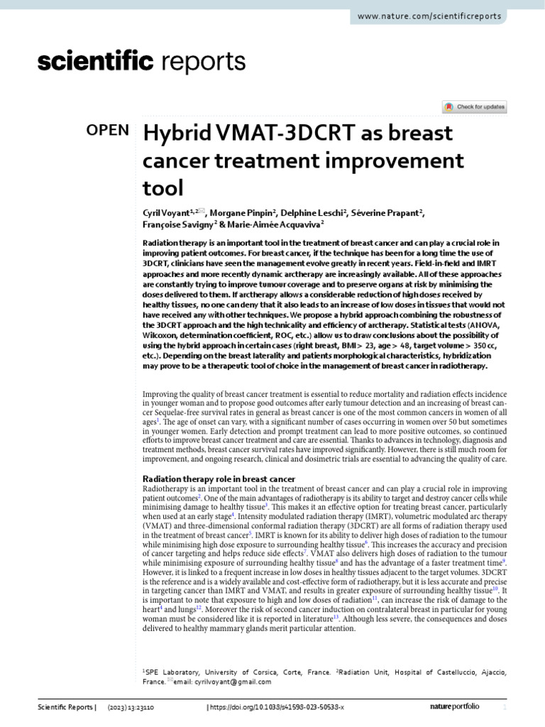 HYbrid Vmat Breast Plans | PDF | Radiation Therapy | Cancer