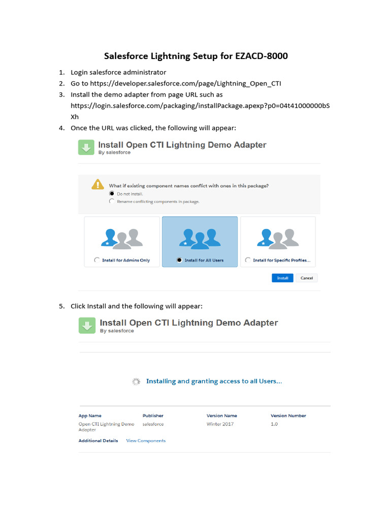 Salesforce Lightning CTI Setup Guide | PDF | Information Technology ...