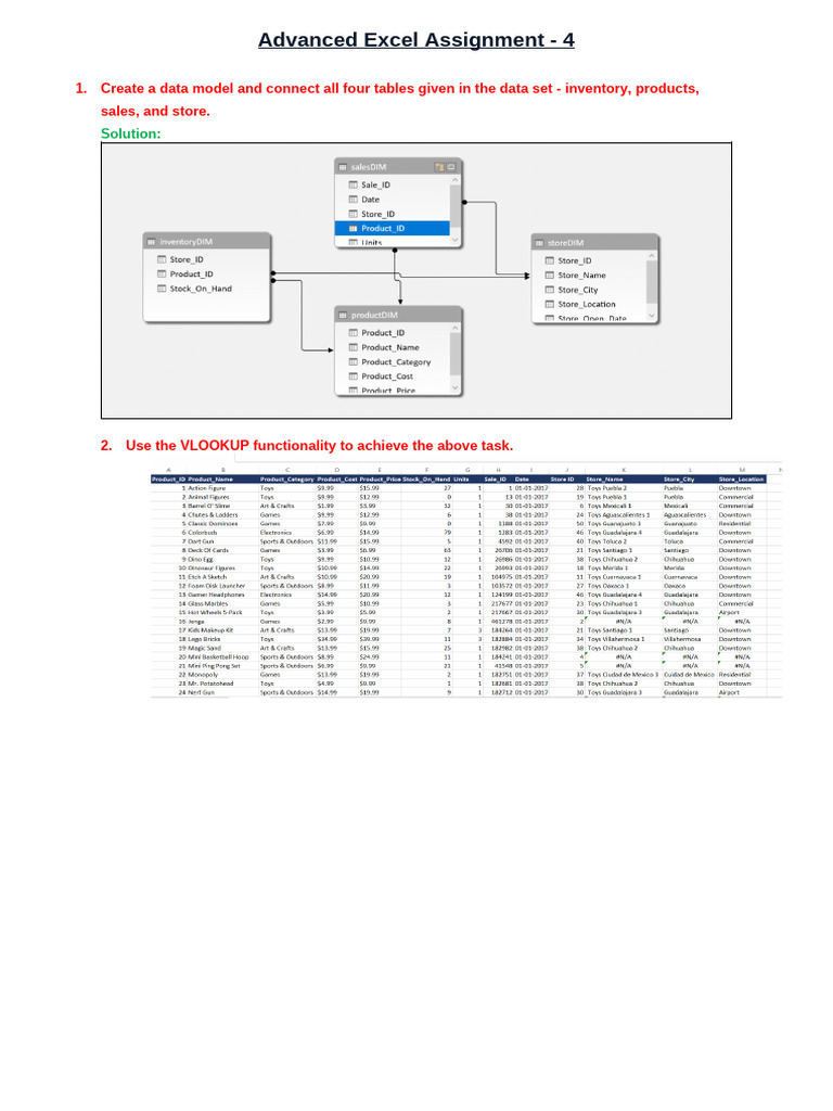 Excel Data Model & VLOOKUP Guide | PDF