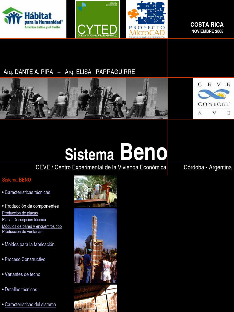 Sistema BENO: Guía de Construcción y Componentes | PDF | Hormigón | Techo