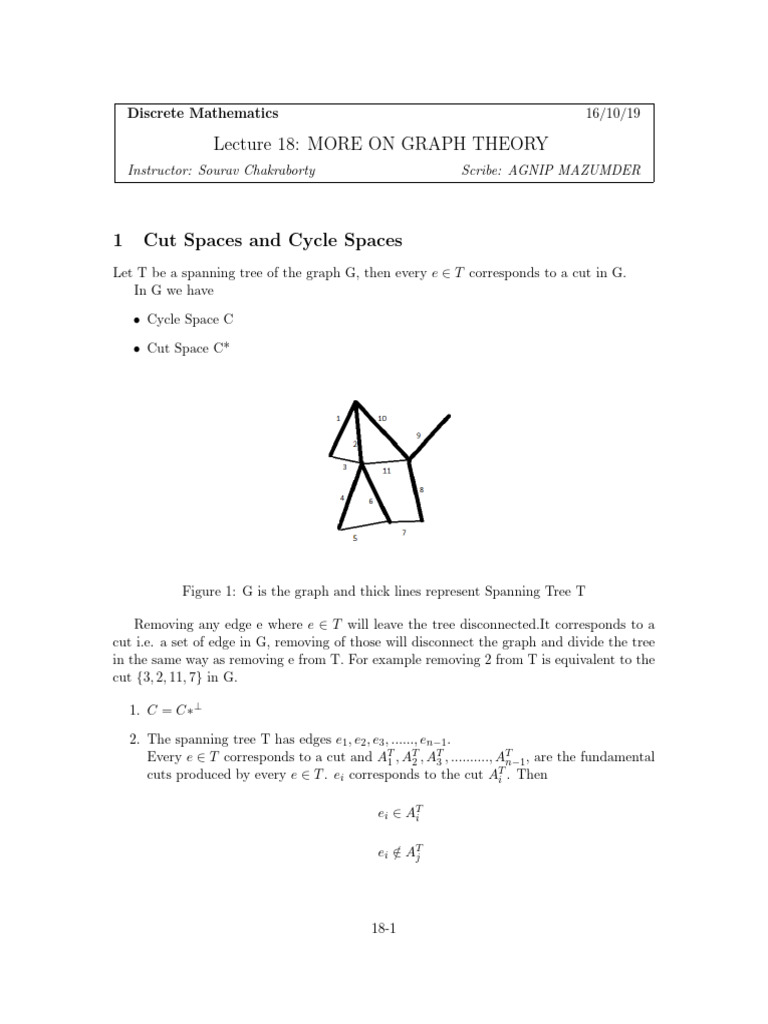 Graph Theory: Cuts, Cycles, and Euler's Formula | PDF | Algebra ...