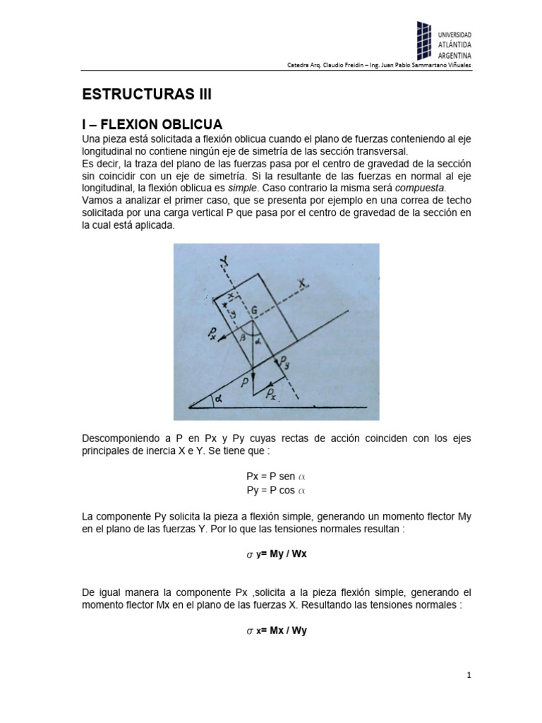 EIII EAA 03-2025 Flexion Oblicua - Compuesta | PDF | Doblar | Viga ...
