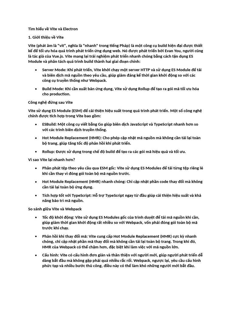 Tìm hiểu về Vite và Electron | PDF