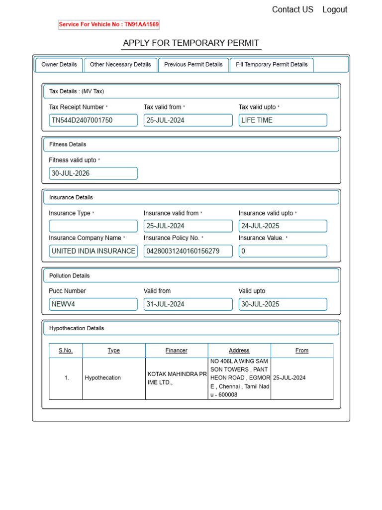 VAHAN 4.0 (Online Permit) 1 | PDF