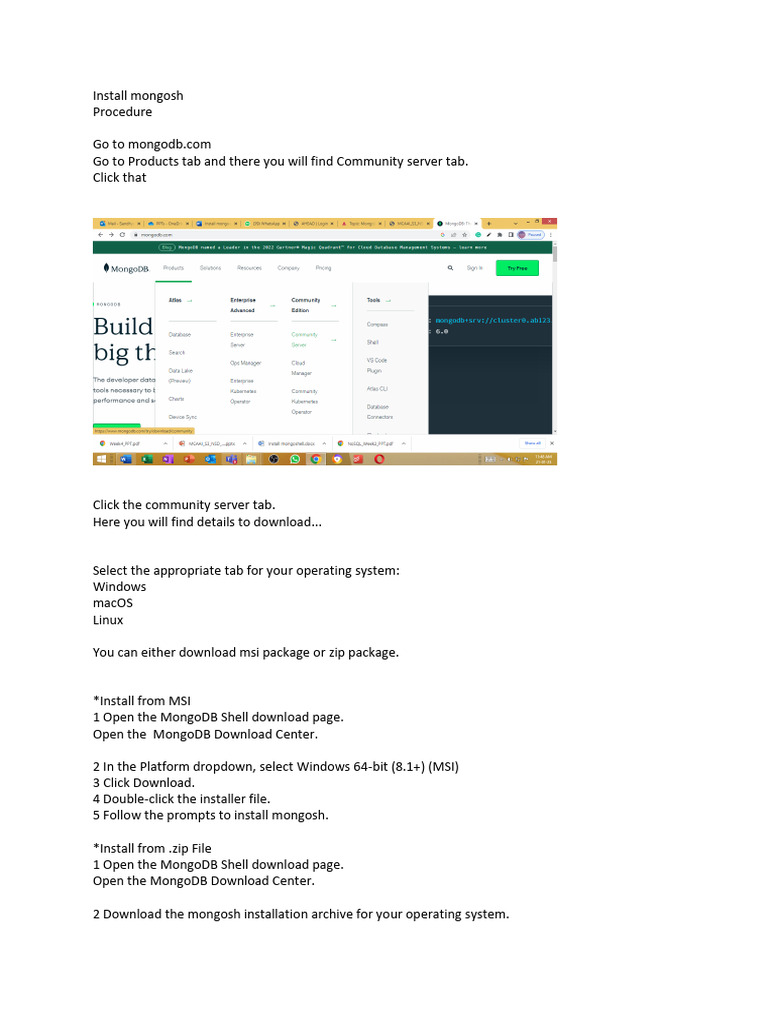 Install Mongoshell | PDF