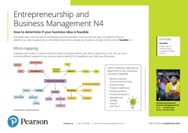 Pearson TVET Posters A3 Entrepreneurship & Business Management N4 | PDF ...