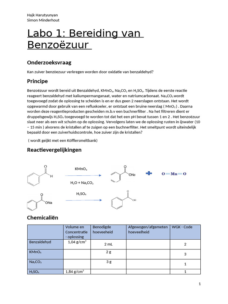 Organische Chemie Labo 1 | PDF