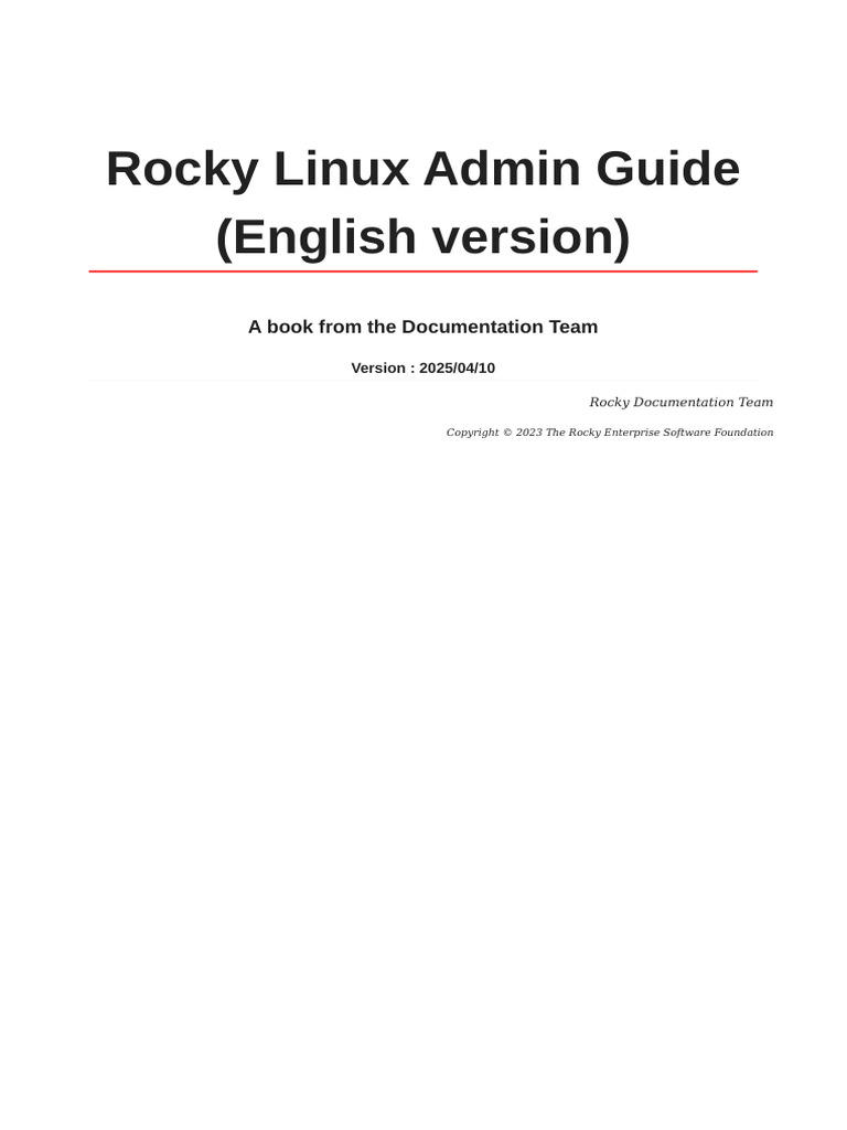 Rocky Linux Admin Guide | PDF | Unix | Linux
