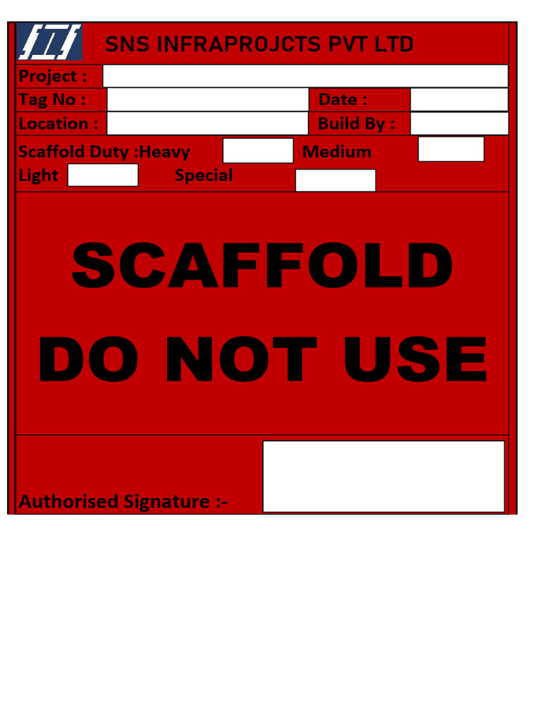 Scaffold Red Tag | PDF
