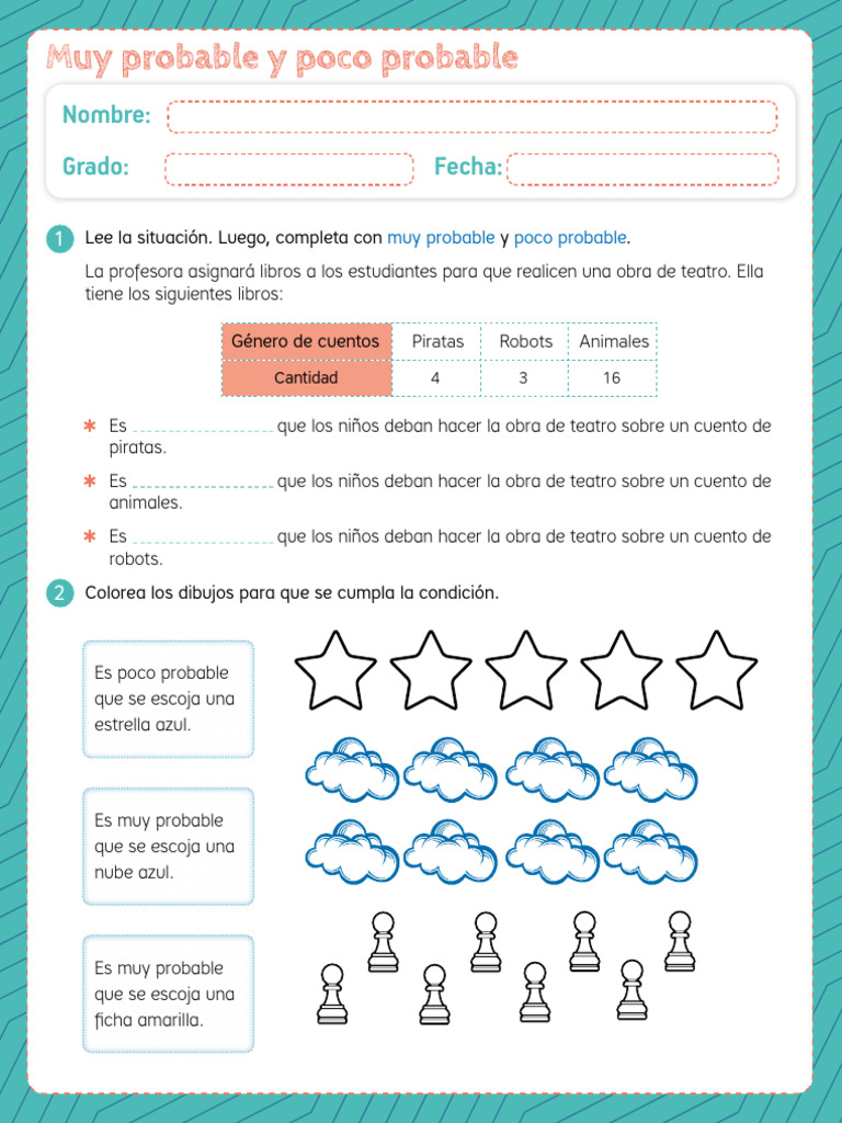 Ejercicio de Probabilidad para Niños | PDF