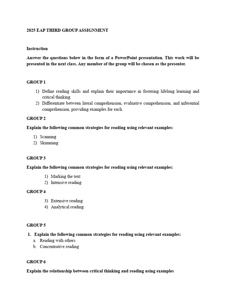 Third Group Assignment Eap 1 2025 | PDF