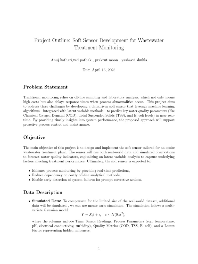 Soft Sensor for Wastewater Quality Monitoring | PDF | Regression ...