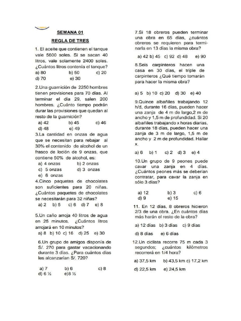 Regla de Tres - Arit | PDF