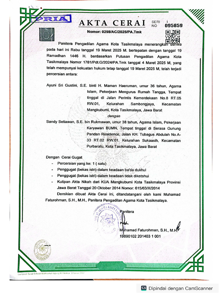 AKTA CERAI | PDF