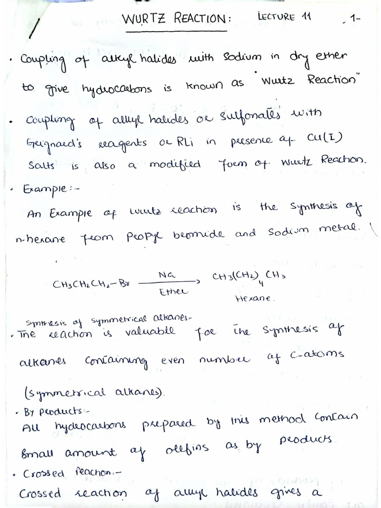 Wurtz Reaction | PDF