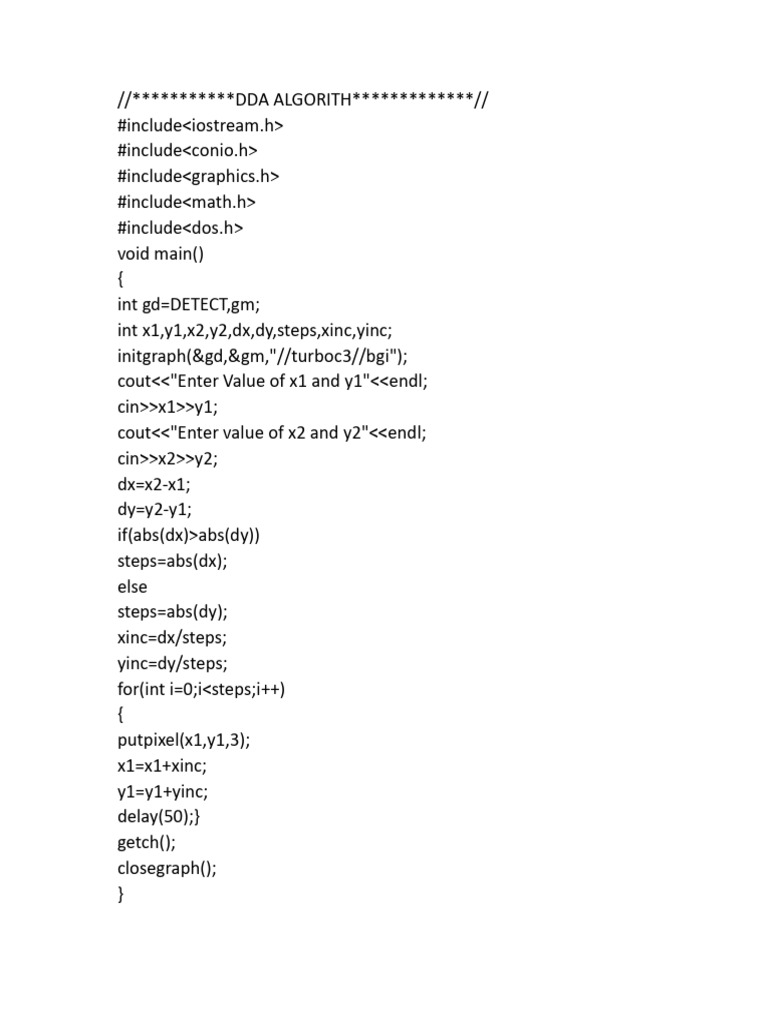 Dda and Brashenham Algo | PDF