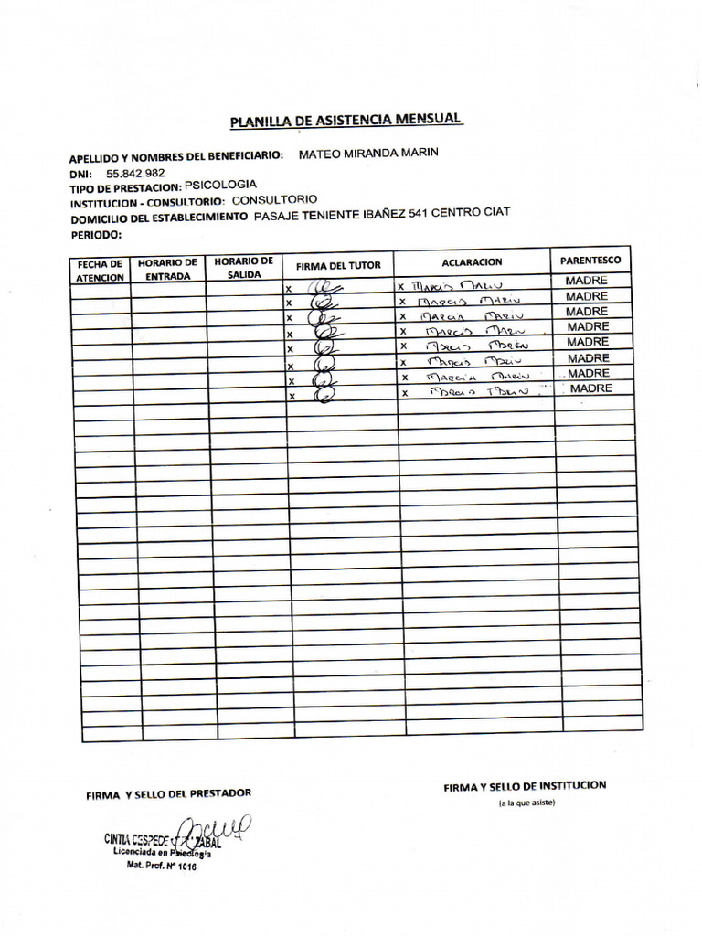 Factura - C 2 1392 Anexo Planilla de Asistencia | PDF
