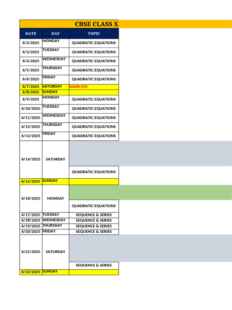 CBSE Class XI IIT Micro Schedule 2025 | PDF | Ellipse | Circle