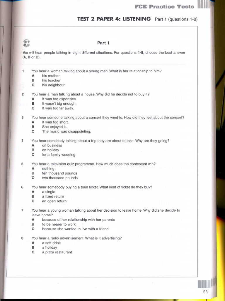 FCE Test 6 Listening | PDF